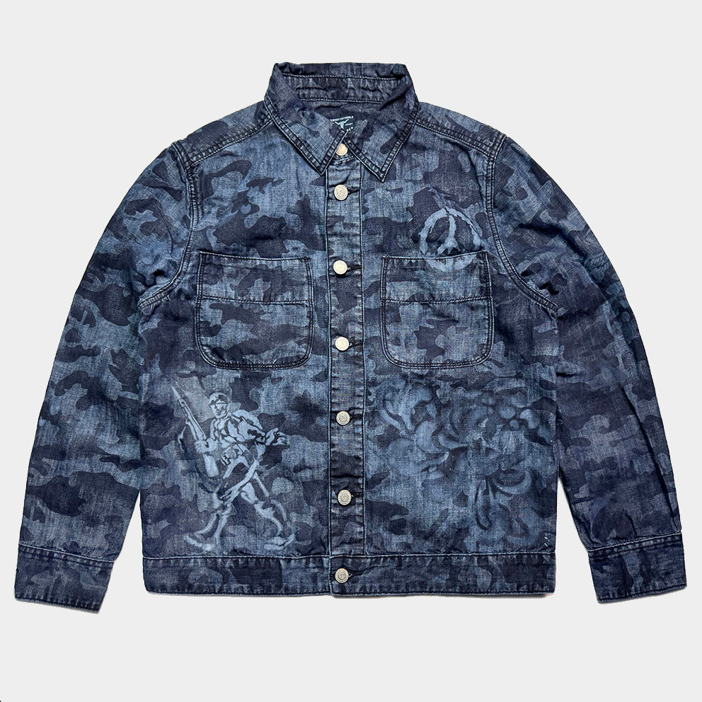 BZEN M.3071 BENSON-CMO REGULAR FIT COTTON LINEN CAMOUFLAGE JACKET-7OZ ...
